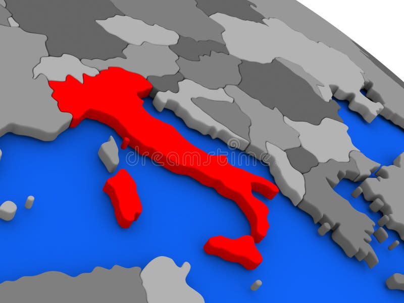 Italy in red stock illustration. Illustration of region - 80787747