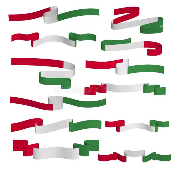 Italy Ribbon Flag Vector Bundle Set Stock Vector - Illustration of ...