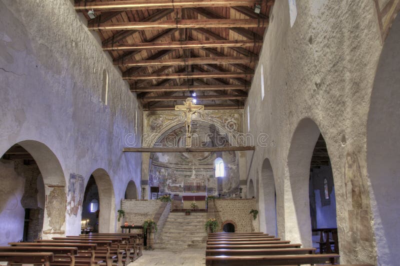 Italy Romanesque Church, Inside View HDR Stock Photo - Image of church ...
