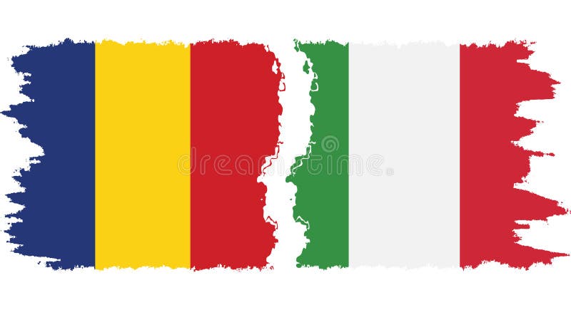 Italy and Romania Grunge Flags Connection Vector Stock Illustration ...