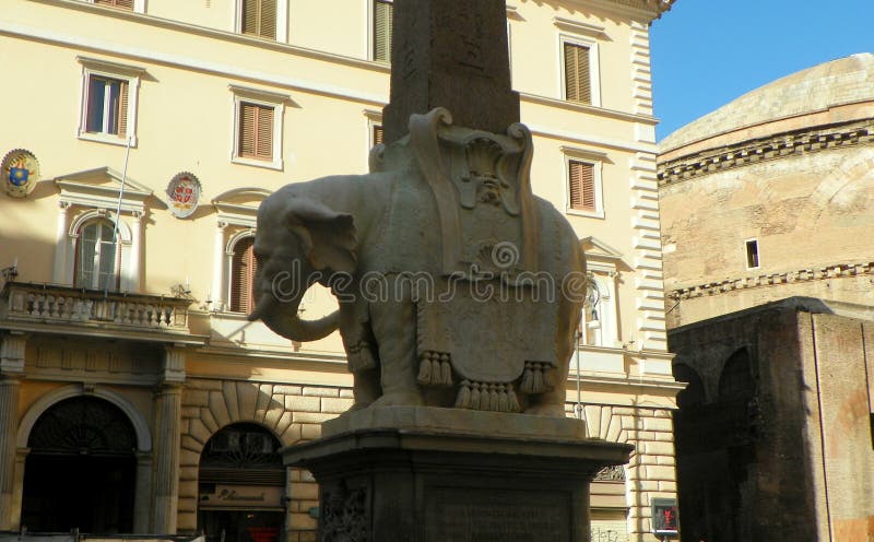 Italy, Rome, 65 Piazza Della Minerva, Obelisk of Minerva (Obelisco ...