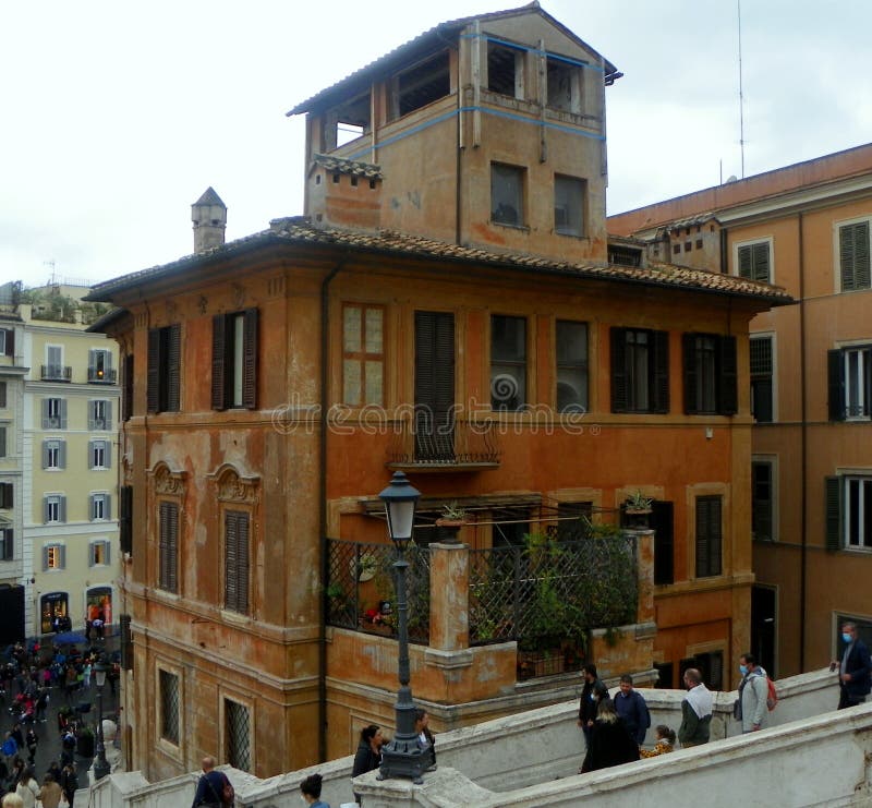 Italy, Rome, Piazza Di Spagna, Old Multi-storey House at the Beginning ...
