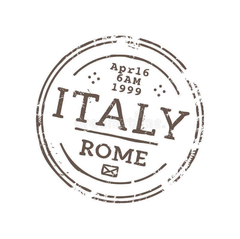 Italy Rome Postage and Postal Rubber Stamp Stock Vector - Illustration ...