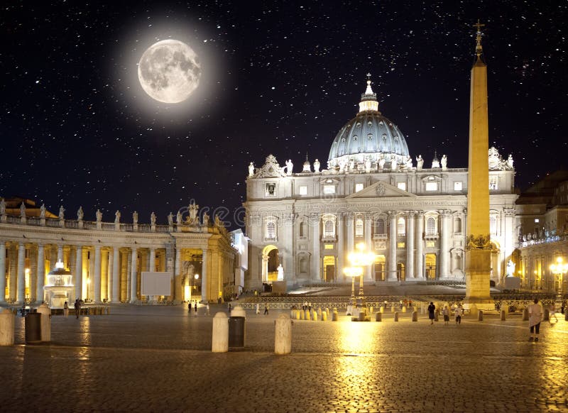 Vatican at Night stock image. Image of tevere, tiber - 14453049