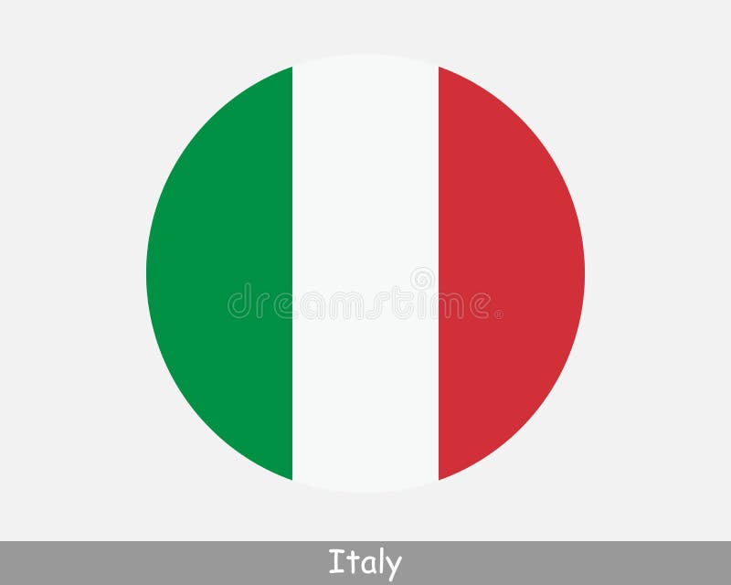 Italy Round Circle Flag. Italian Circular Button Banner Icon Stock ...