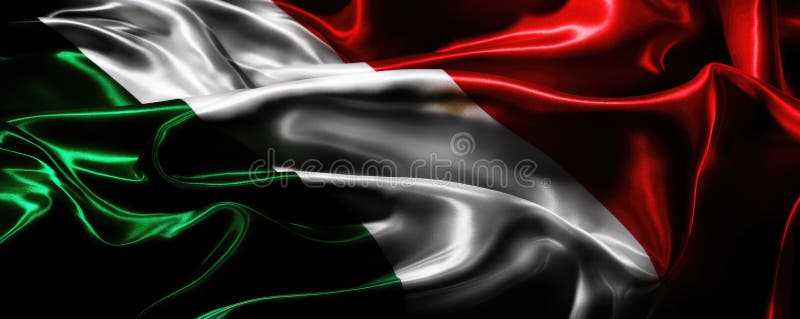 Italy S Flag Against a Black Background with Room for Text Stock ...