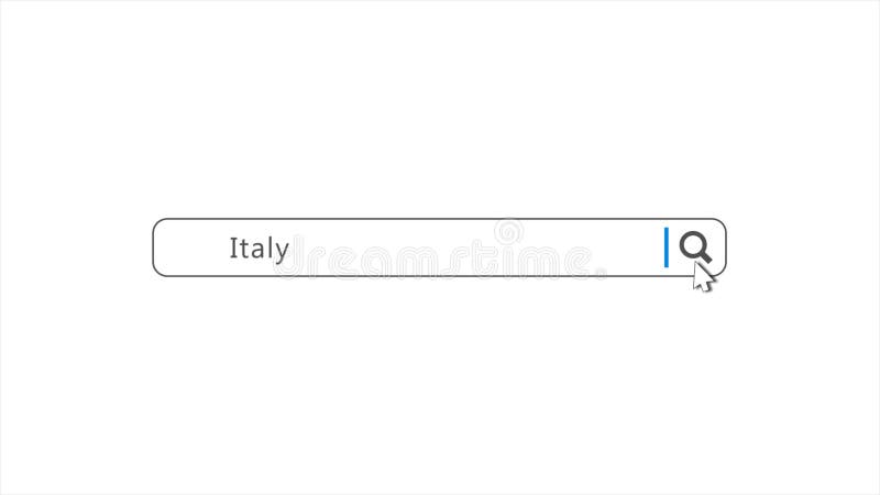 Italy in Search Animation. Internet Browser Searching Stock Video ...