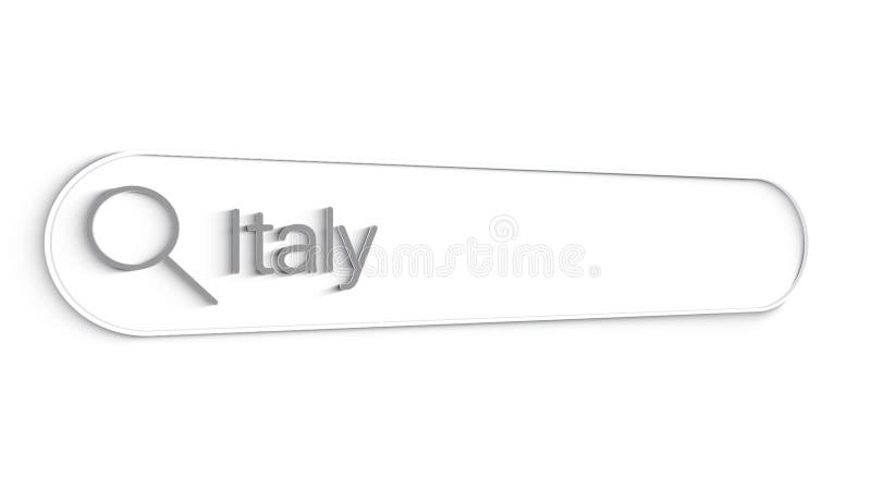 Italy Search Bar Close Up Single Line Typing Text Box Layout Web ...
