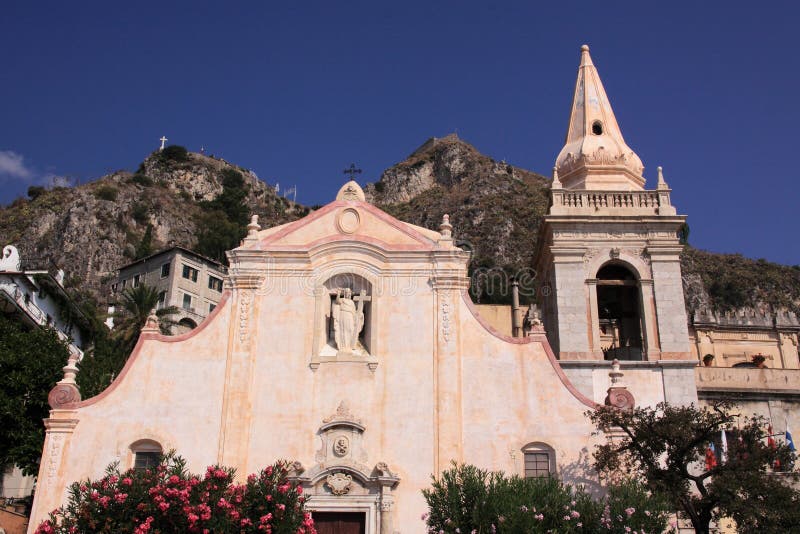 Italy Sicily Taormina Church Stock Photo - Image of historical, sicily ...