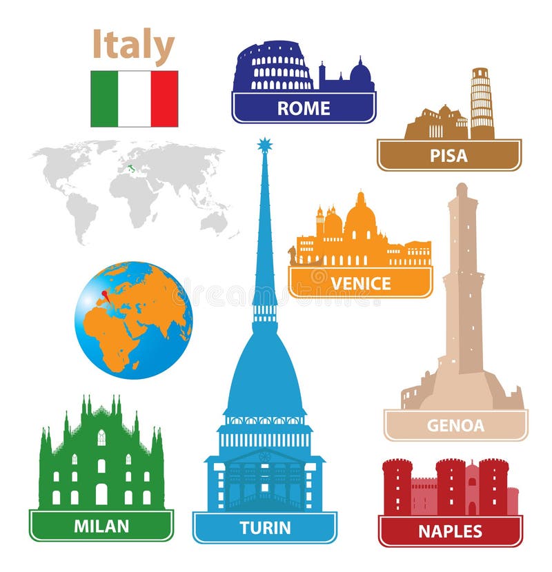 City symbol. Italy stock vector. Illustration of background - 30614764