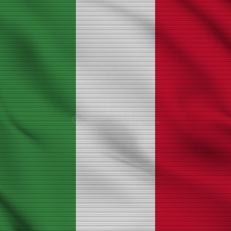 Italy Square Realistic Flag Fabric Texture Effect Illustration Stock ...