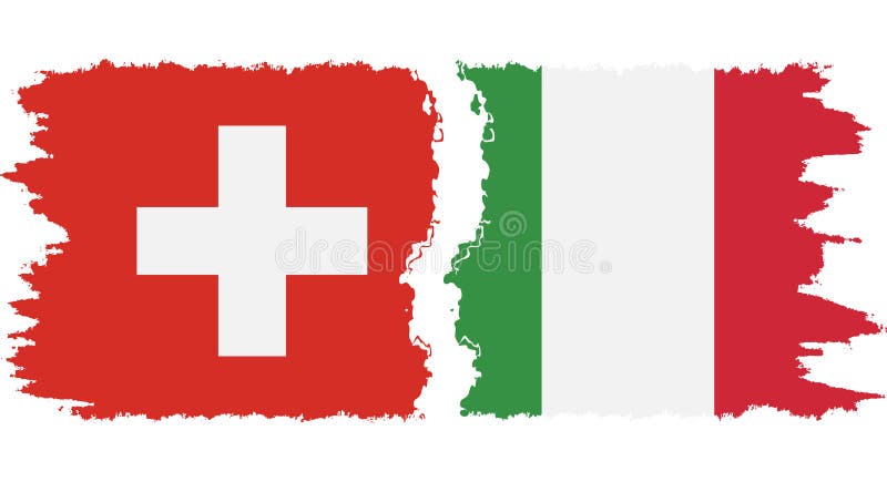 Italy and Switzerland Grunge Flags Connection Vector Stock Vector ...