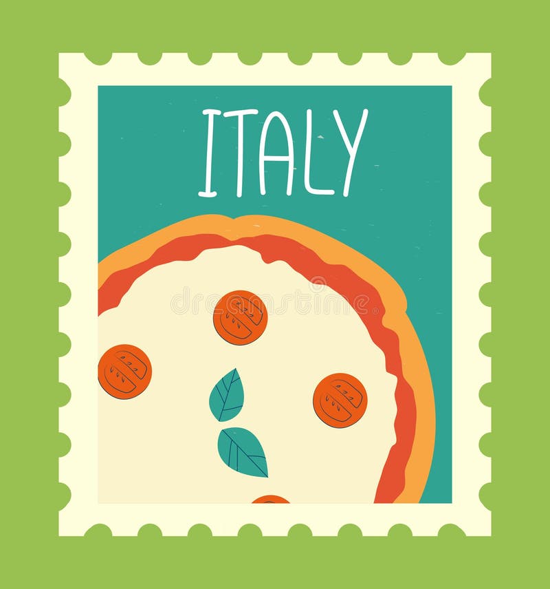 Italy-themed Postage Stamp Design. Vector Illustration Stock Vector ...