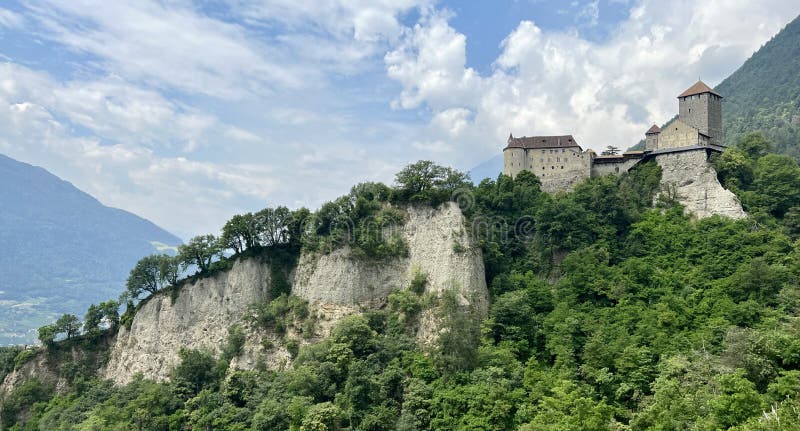 Medieval Tyrol Castle Standing on the Hill in Tirolo, Italy Stock Photo ...
