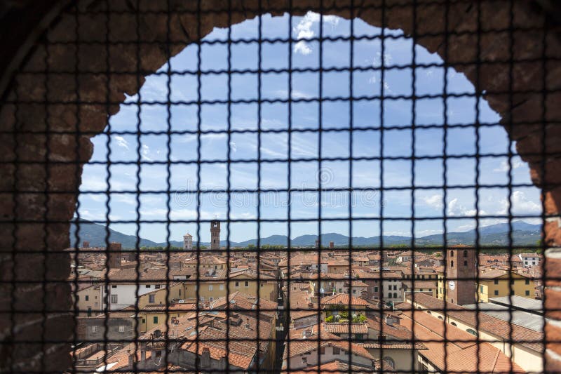 Italy - Tuscany - Lucca - Panorama from Guinigi Tower Stock Image ...