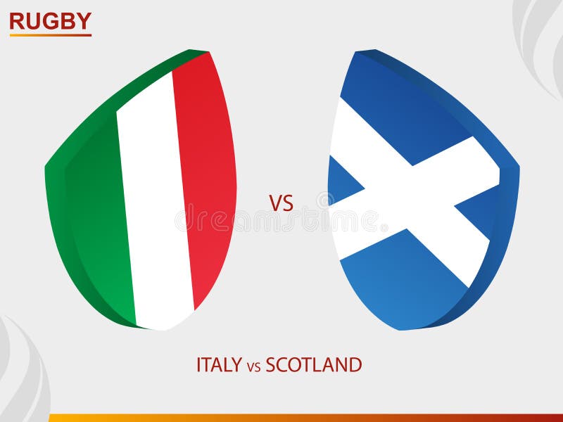 Italy V Scotland Rugby Match, Rugby Tournament Stock Vector ...