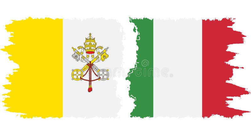 Italy and Vatican Grunge Flags Connection Vector Stock Vector ...
