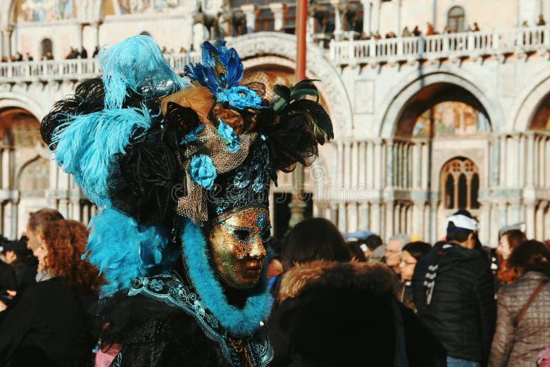 ITALY, VENICE - February 28 2017: Venice Carnival. Typical Mask in the ...