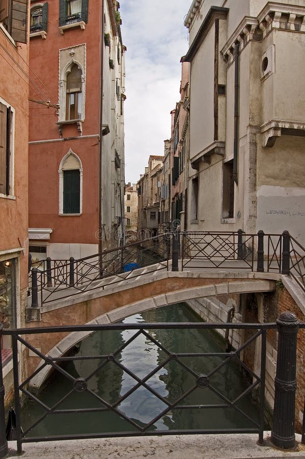 Italy Venice Typical Foot Bridge Over Canal Stock Image - Image of ...