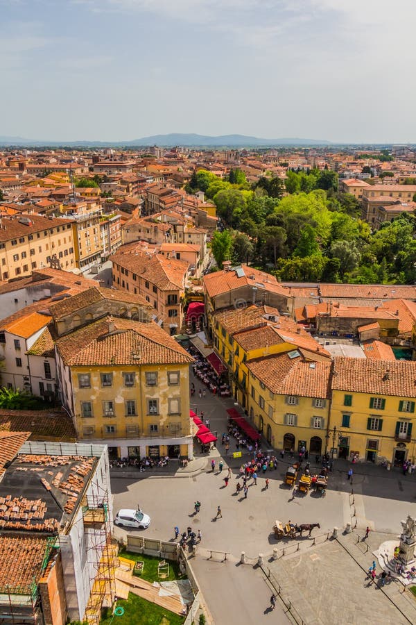 Italy: View of the Old City of Pisa from the Leaning Tower Editorial ...