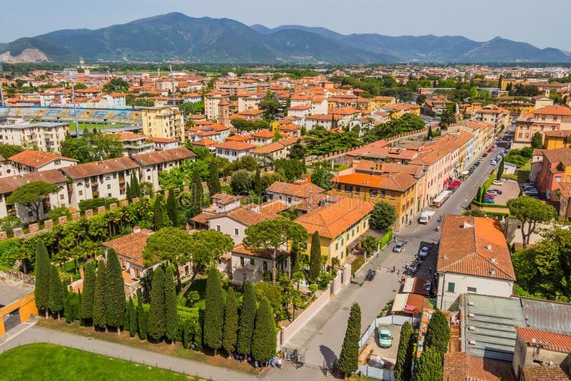 Italy: View of the Old City of Pisa from the Leaning Tower Editorial ...