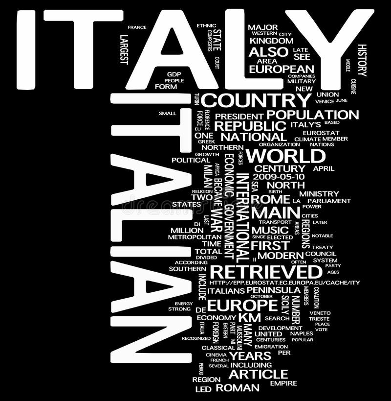 Italy word collage stock illustration. Illustration of history - 10977960