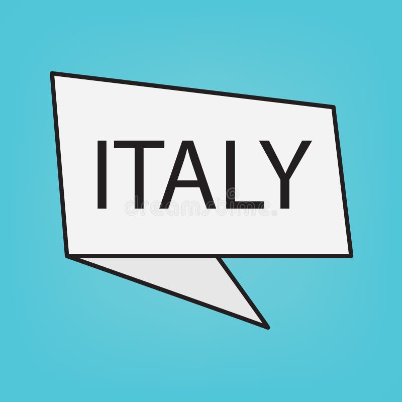 Italy word on a sticker stock vector. Illustration of bubble - 132243788