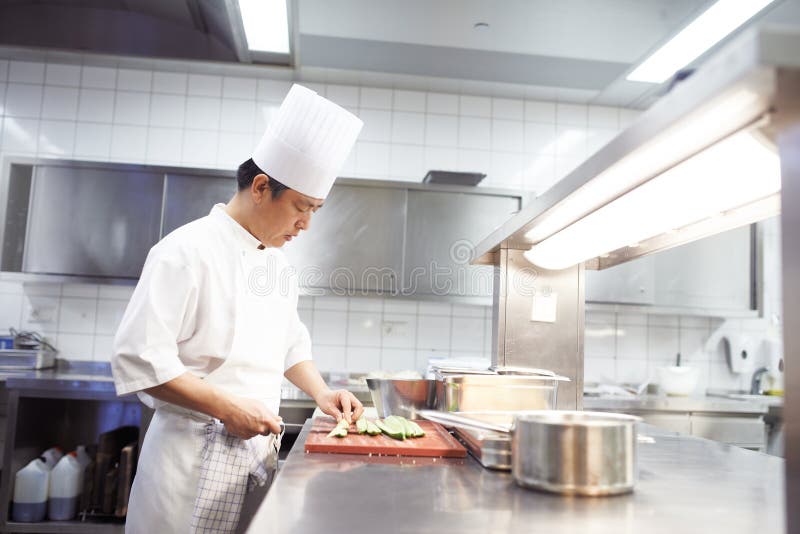 Making a Gastronomic Masterpiece. Chefs Preparing a Meal Service in a ...