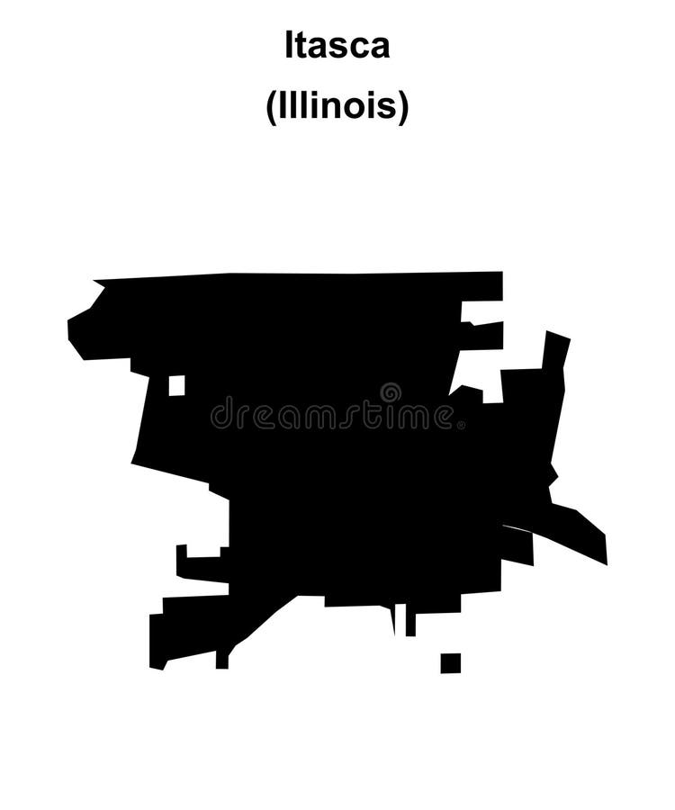 Itasca outline map stock vector. Illustration of outline - 387243846