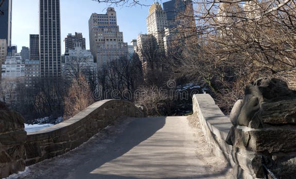 ITCB Winter on the Gapstow Bridge Stock Photo - Image of life, cold ...