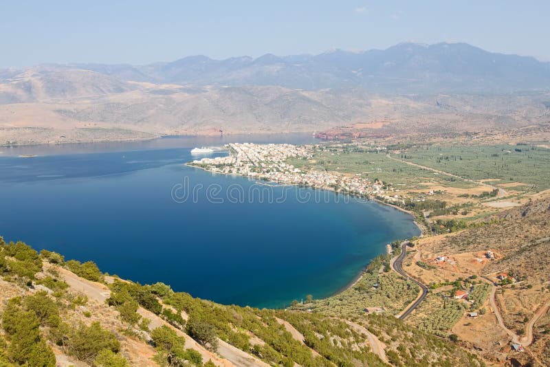 Itea Gulf, Greece stock photo. Image of buildings, coast - 26812344
