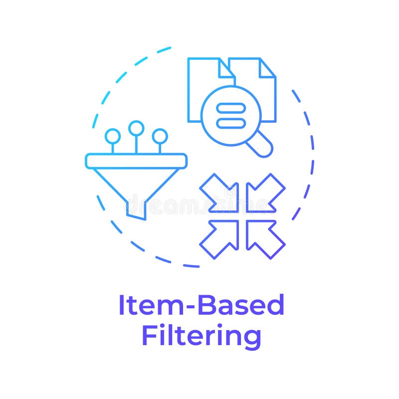 Item-based Filtering Blue Gradient Concept Icon Stock Illustration ...