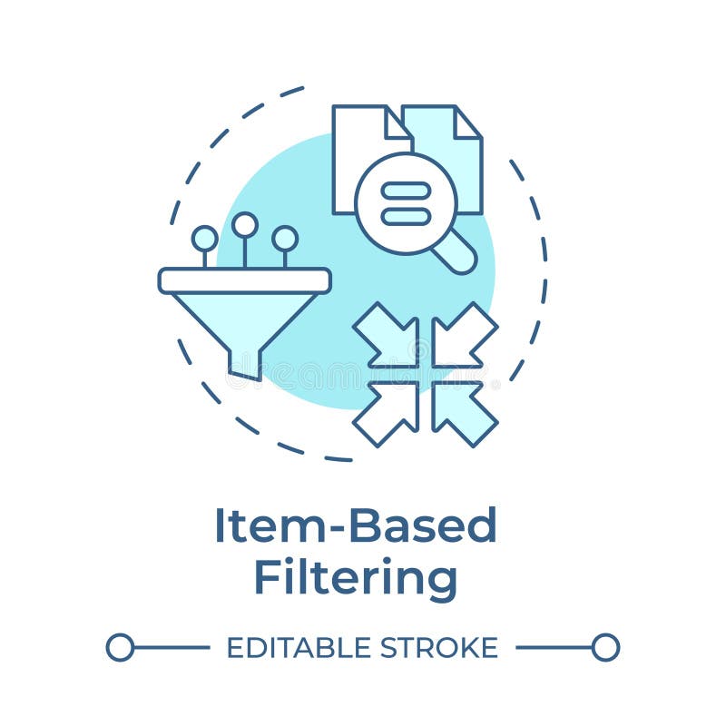 Item-based Filtering Soft Blue Concept Icon Stock Illustration ...