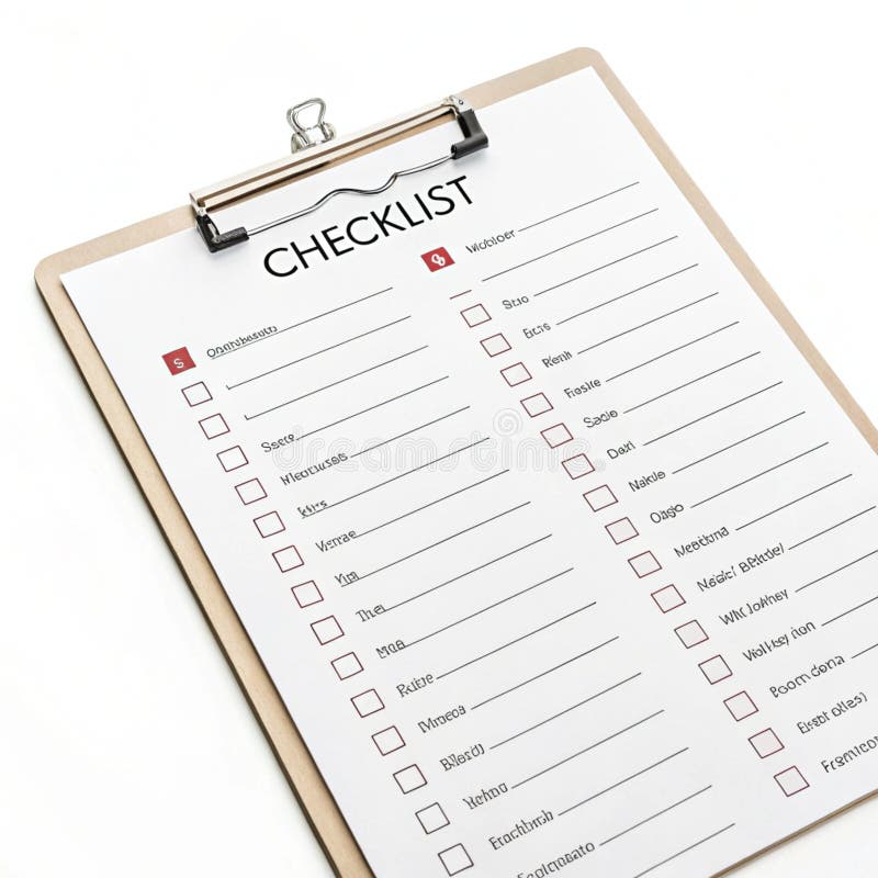 Item Checklist Isolated on White Background Stock Illustration ...