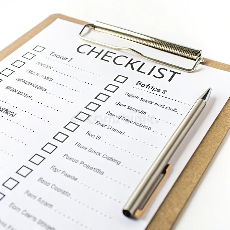 Item Checklist Isolated on White Background Stock Illustration ...