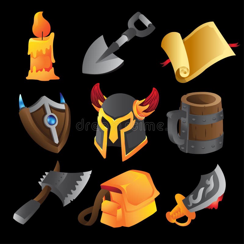 Item Game, Application Icons, Vector Set of Game Stock Illustration ...