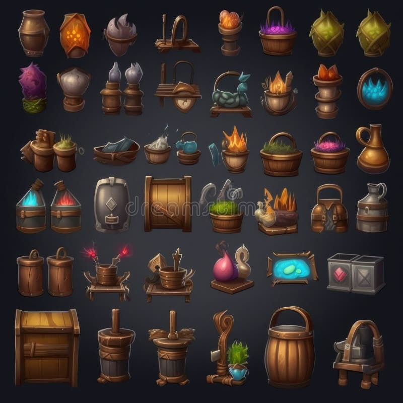 Item game 2d stock illustration. Illustration of size - 277824300