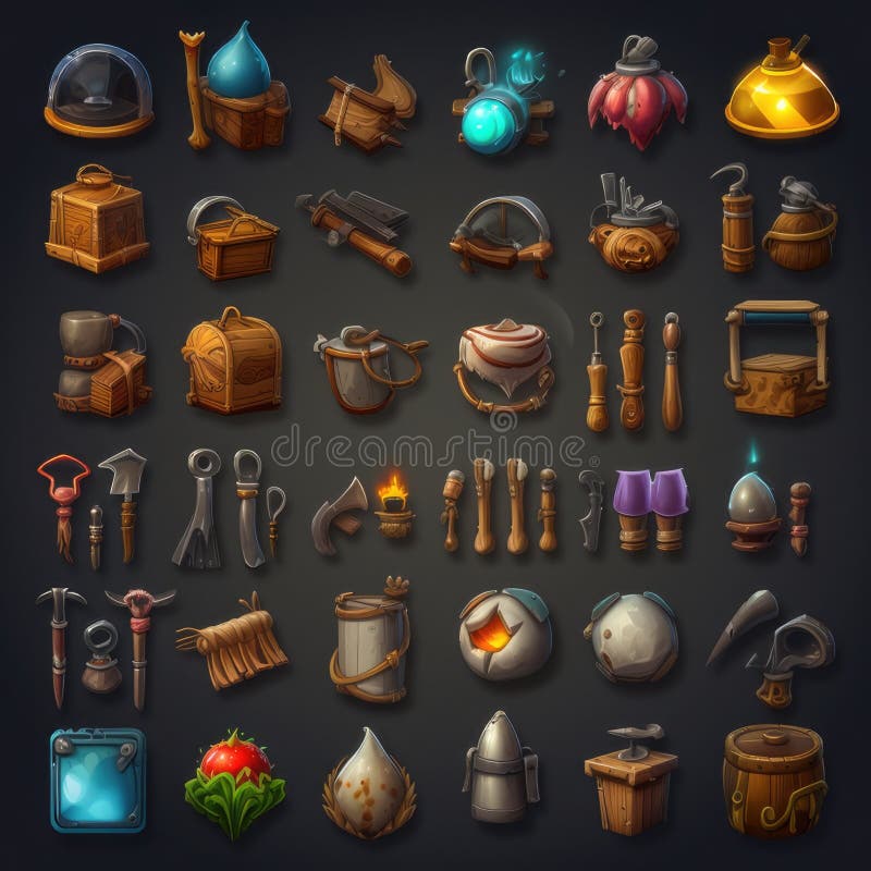 Item game 2d stock illustration. Illustration of keys - 277822306