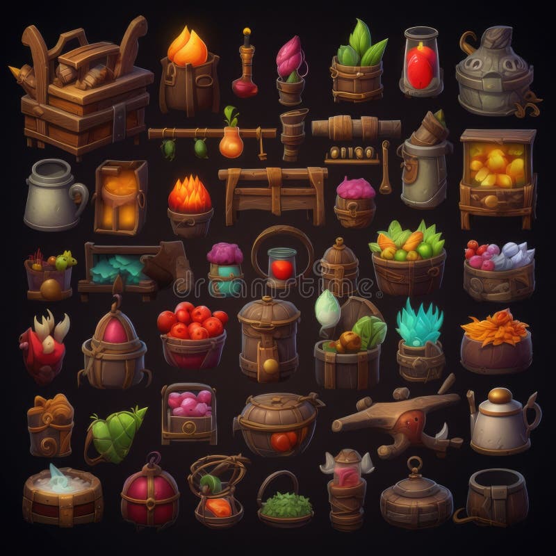 Item game 2d stock illustration. Illustration of imagination - 277822326