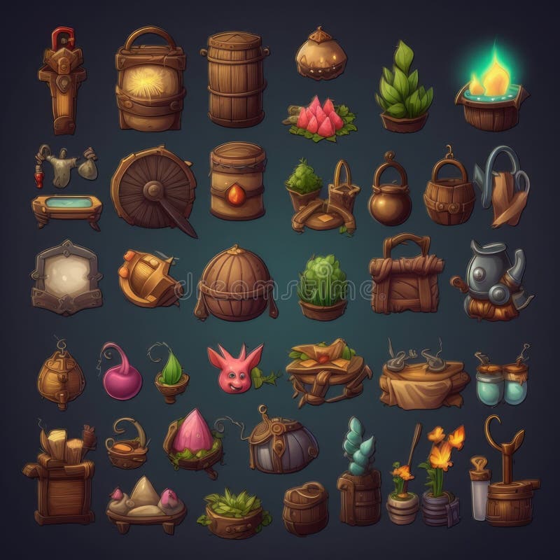 Item game 2d stock illustration. Illustration of keys - 277822385