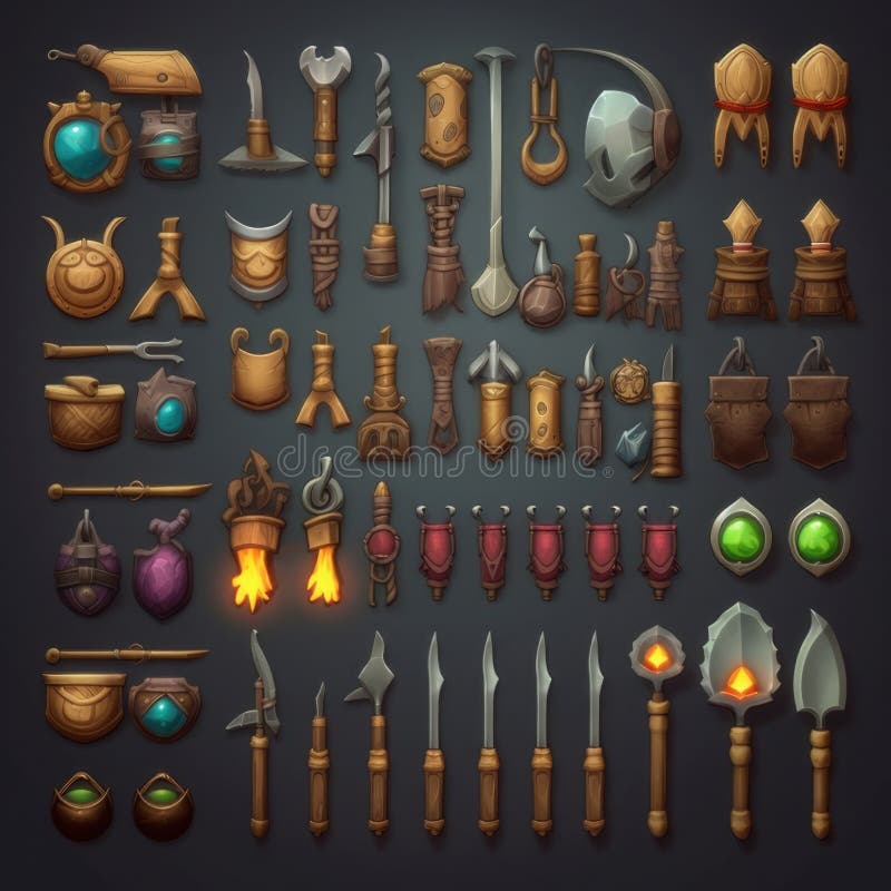 Item game 2d stock illustration. Illustration of artwork - 277822534