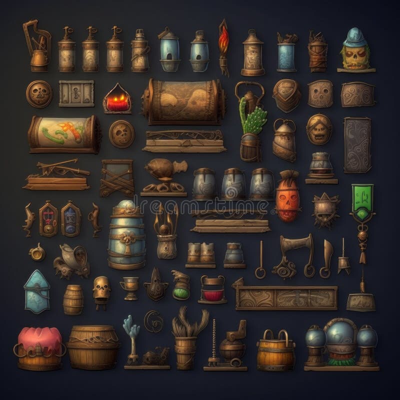 Item game 2d stock illustration. Illustration of keys - 277822617