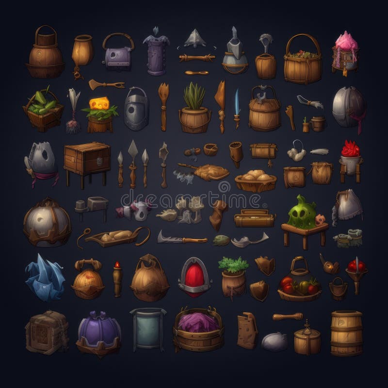 Item game 2d stock illustration. Illustration of pattern - 277822657