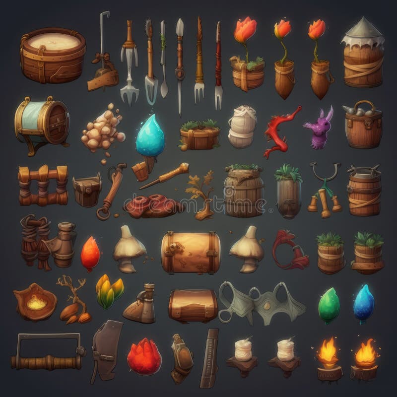 Item game 2d stock illustration. Illustration of size - 277822684