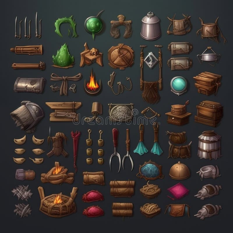 Item game 2d stock illustration. Illustration of keys - 277822719