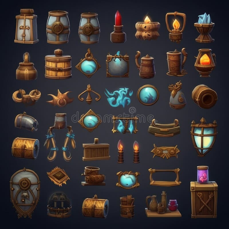 Item game 2d stock illustration. Illustration of keys - 277823127