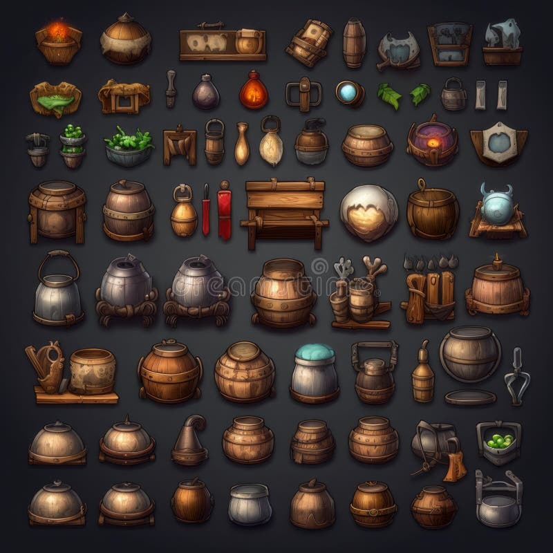 Item game 2d stock illustration. Illustration of imagination - 277823165