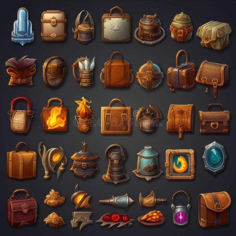 Item game 2d stock illustration. Illustration of variety - 277823213