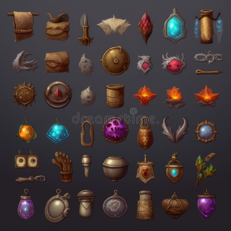 Item game 2d stock illustration. Illustration of pattern - 277823336