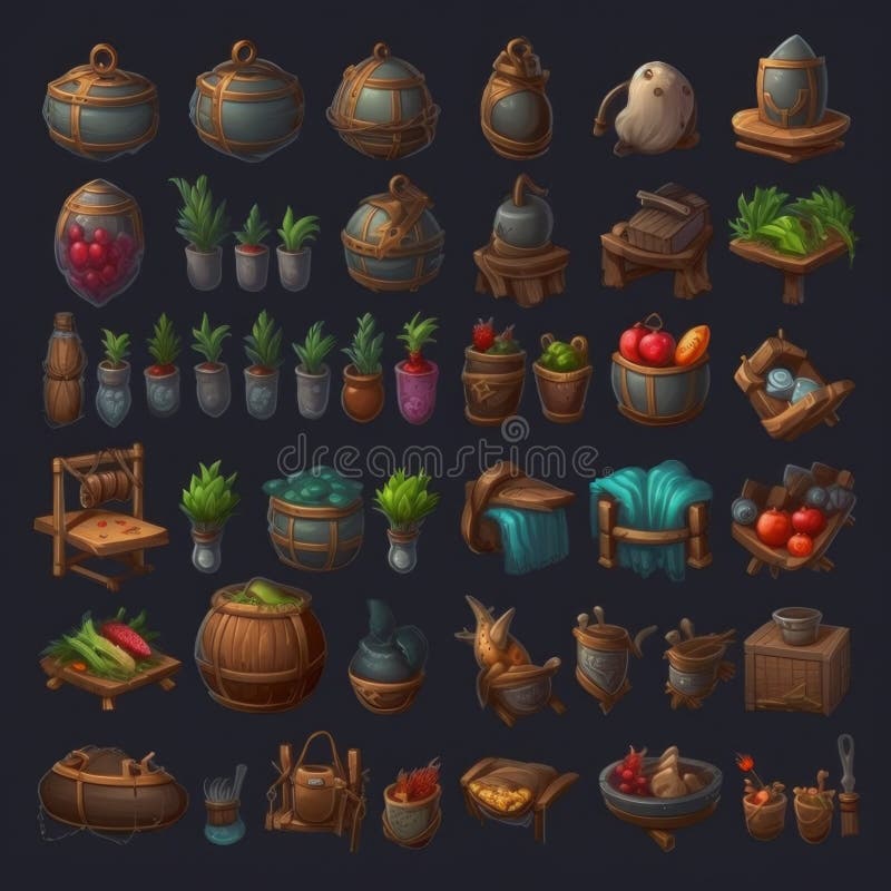 Item game 2d stock illustration. Illustration of color - 277823454